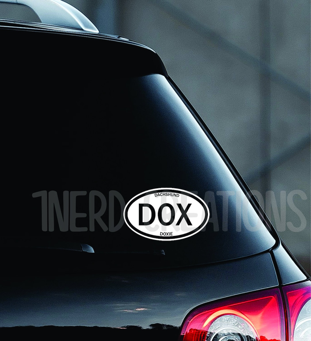 DOX Dachshund Dog Vinyl Car Decal Sticker Doxie Sausage White Oval - Etsy