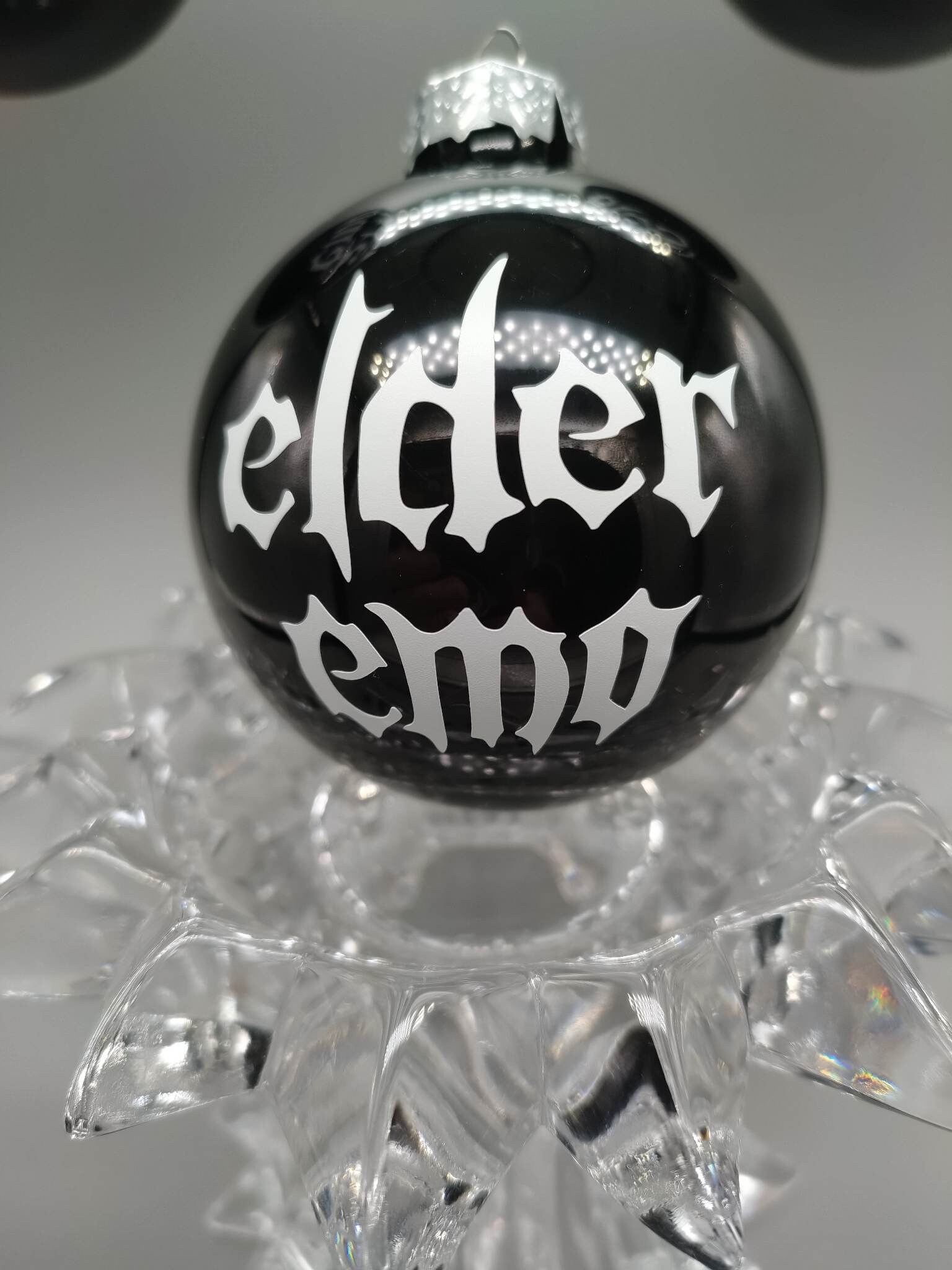 BLEGH Emo Holiday Ornament Metal Scream Black and White Christmas ...