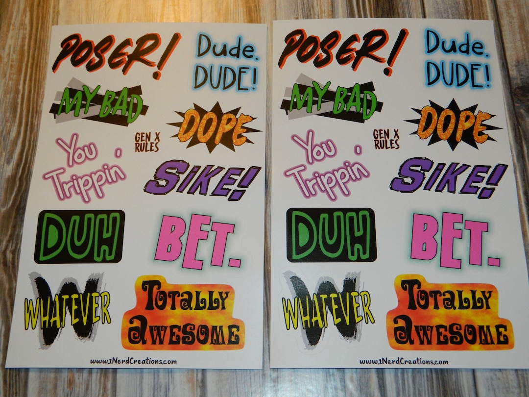 Gen X Rules 20 Vinyl Stickers 2 Full Color DIE CUT Sheets - Etsy Canada