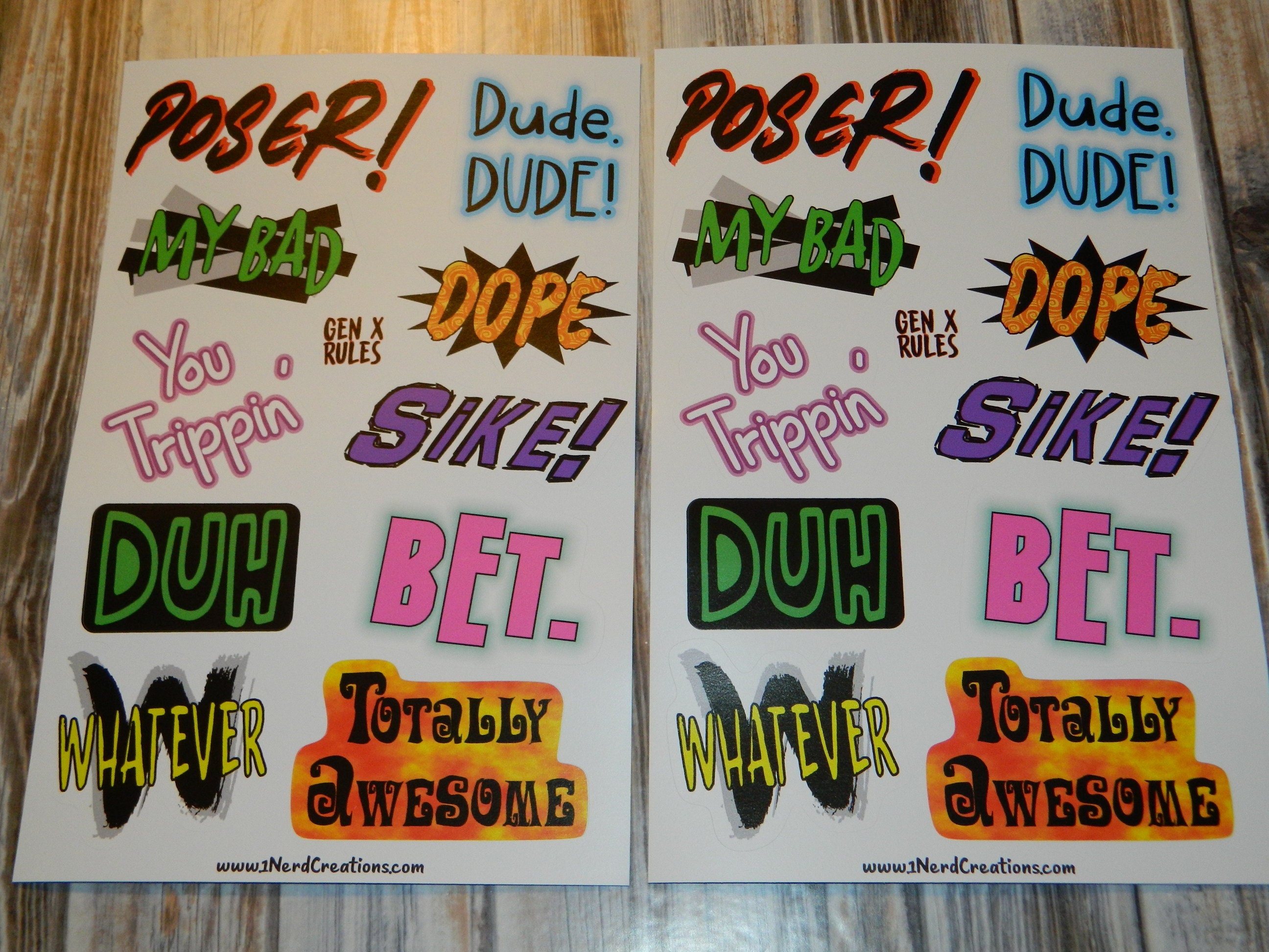 Gen X Rules 20 Vinyl Stickers 2 Full Color DIE CUT Sheets | Etsy