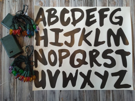 Stranger Alphabet Wall Decals With LED Lights Small Set Dorm - Etsy