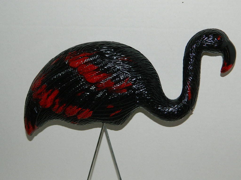 Goth Black Red Zombie Flamingo Yard Sculpture Garden Decor - Etsy