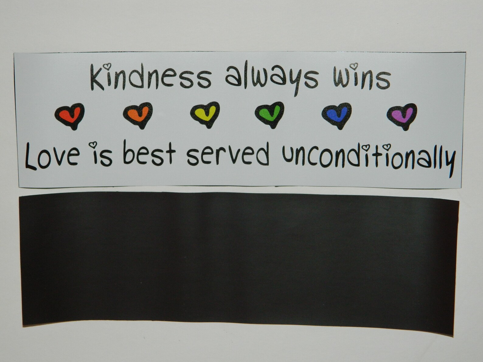 Kindness Always Wins Rainbow Hearts Magnetic Bumper Sticker Vinyl ...