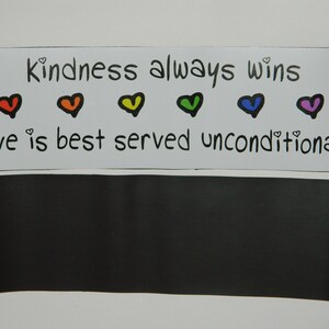 Kindness Always Wins Rainbow Hearts Magnetic Bumper Sticker Vinyl ...