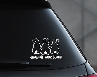 Peeking Cute Vinyl Bunny Sticker Rabbit Car Decal / Laptop Decal ...