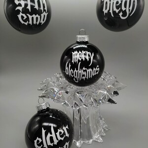 BLEGH Emo Holiday Ornament Metal Scream Black and White Christmas ...