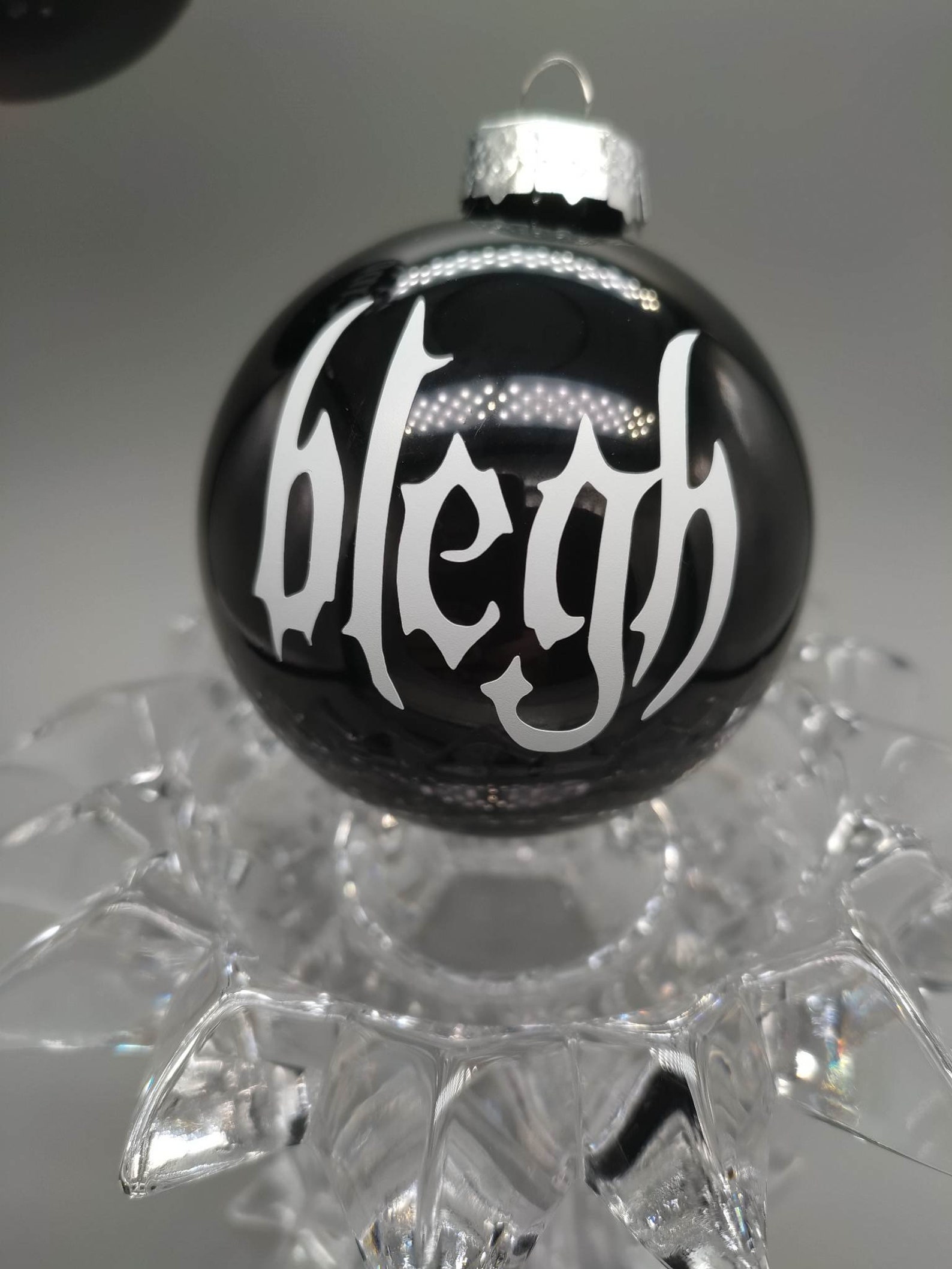 BLEGH Emo Holiday Ornament Metal Scream Black and White Christmas ...