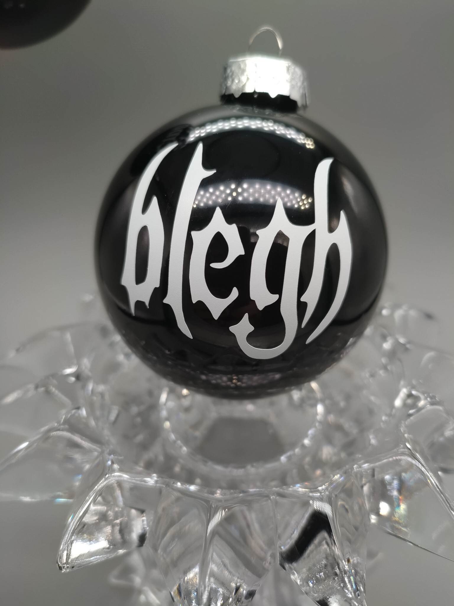 BLEGH Emo Holiday Ornament Metal Scream Black and White Christmas ...