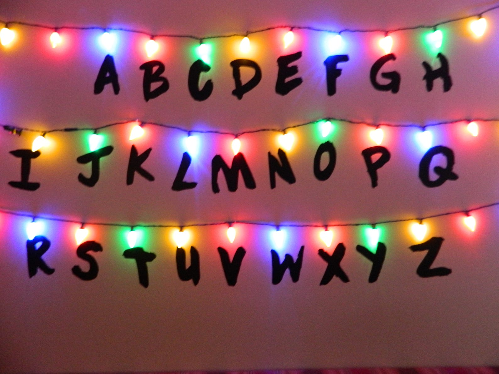 Stranger Alphabet Wall LED Christmas Lights Letters Vinyl Removable ...