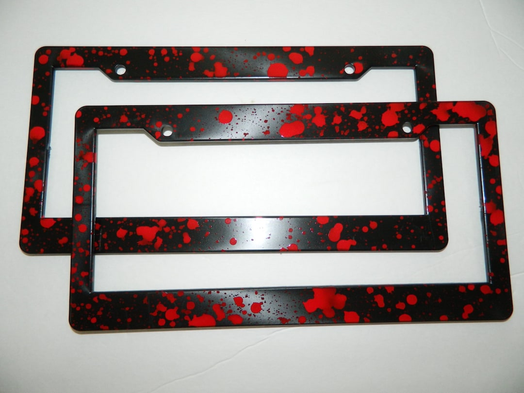Blood Splattered Black Plastic License Plate Frames Car Truck Zombie ...
