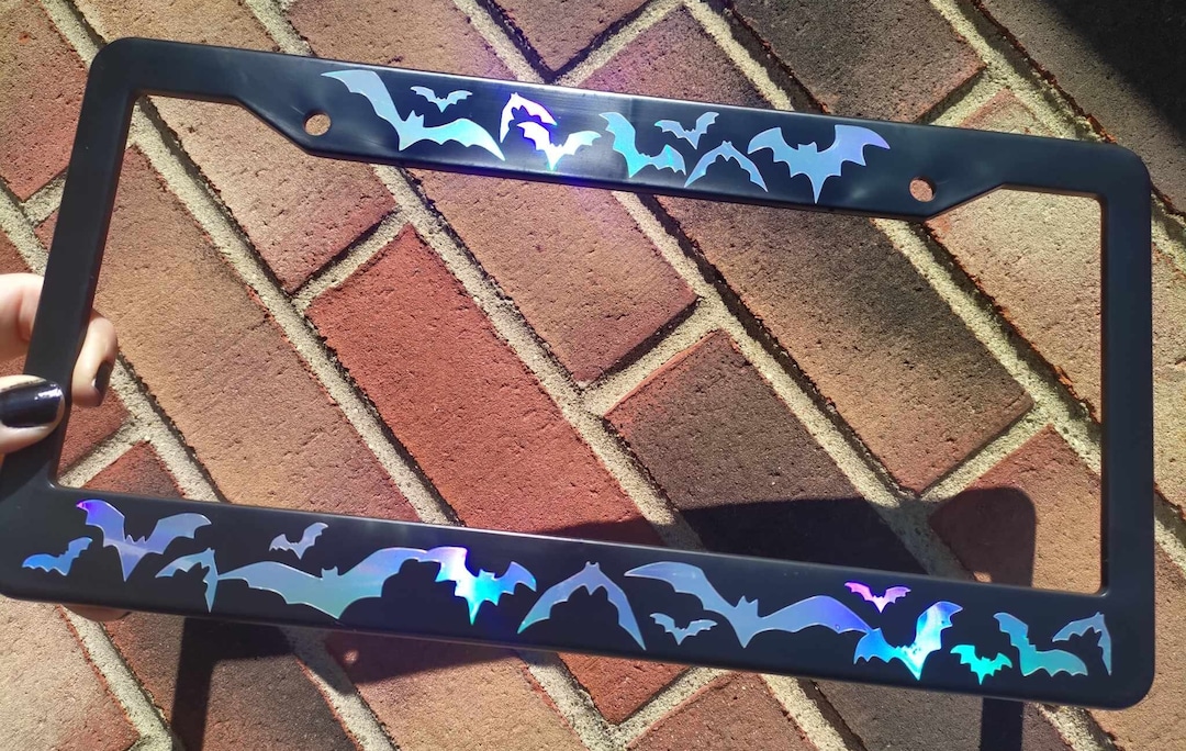 Bats Flying License Plate Frame Bat Lovers Car Truck Accessory Wicca ...