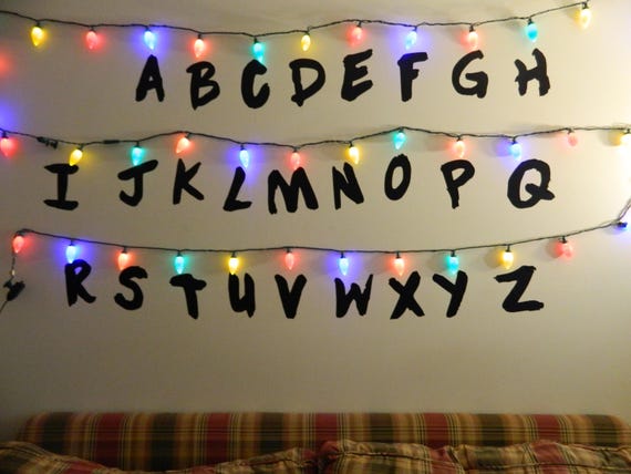 Stranger Alphabet Wall LED Christmas Lights Letters Vinyl | Etsy