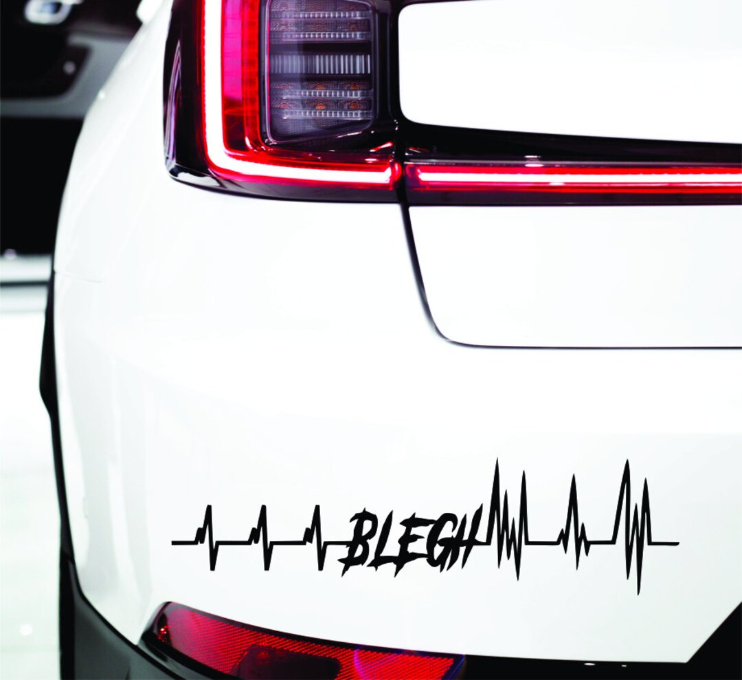 BLEGH Heartbeat Lifeline Pulse Metalcore Car Decal Funny Window Bumper ...