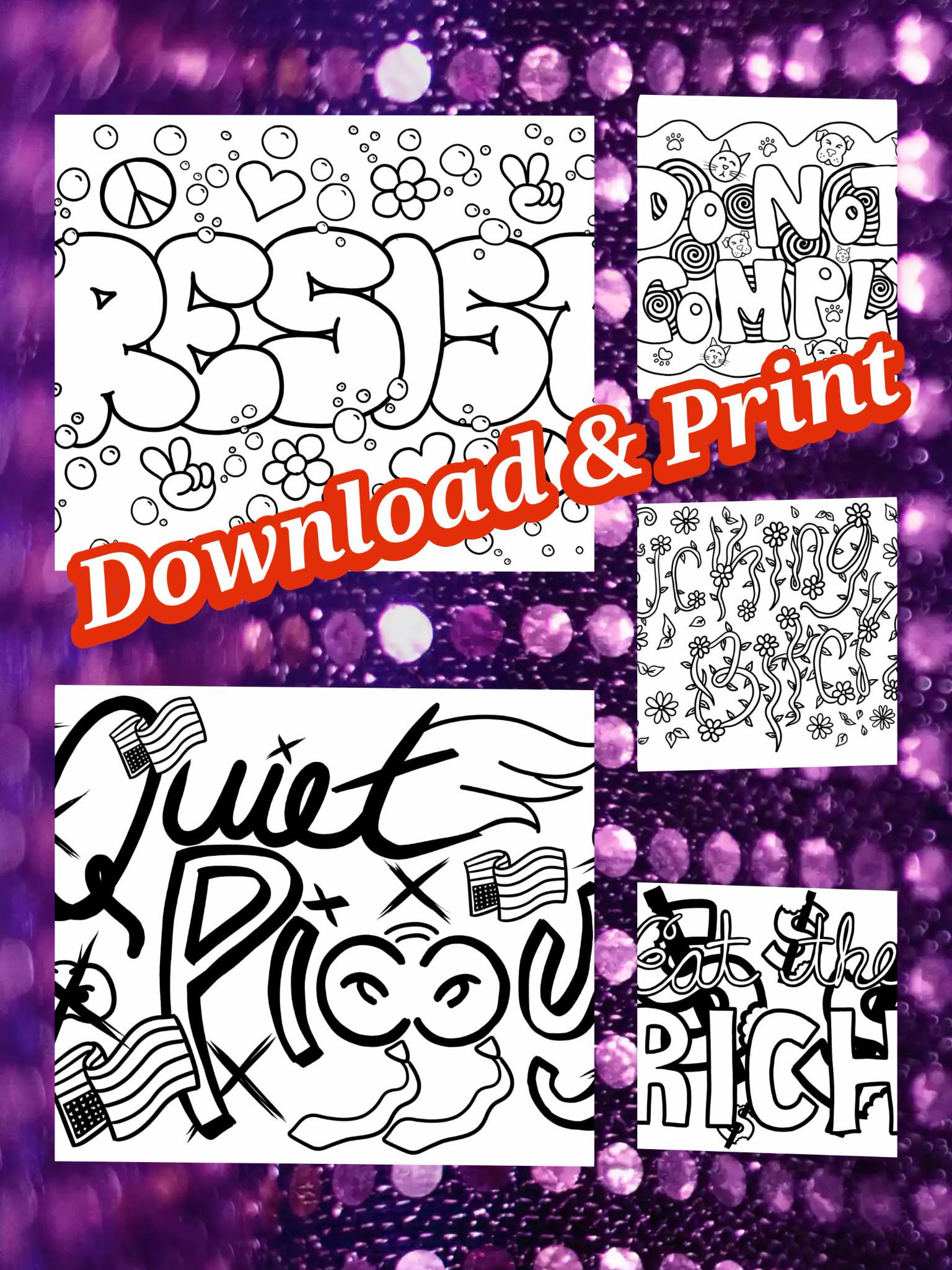 Resist Do Not Comply Coloring Pages Digital Download Print Color ...