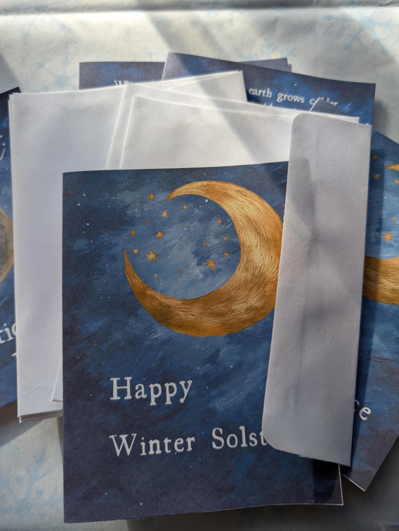 Winter Solstice Holiday Greeting Cards Notecards Blank Inside Set of 6 ...