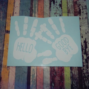 Hello Goodbye Klaus Hand Tattoos Car Decal Sticker Laptop Guitar Window ...