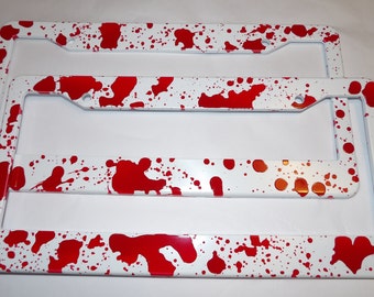 Blood Splattered Black Plastic License Plate Frames Car Truck Zombie ...