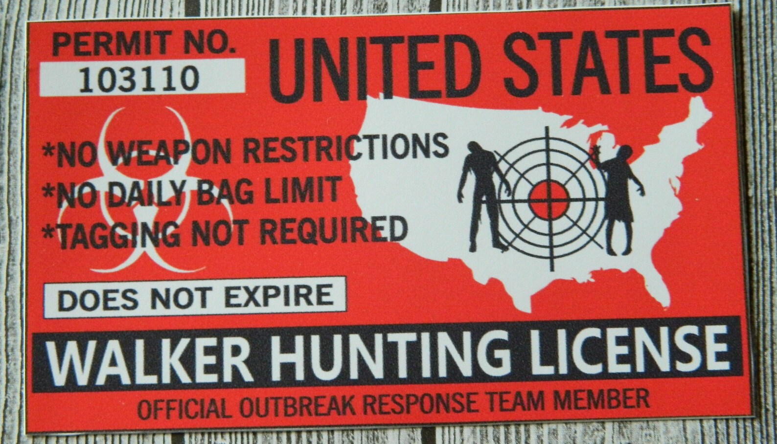 Zombie Hunting License Permit Car Decal Sticker Walker Hunter - Etsy