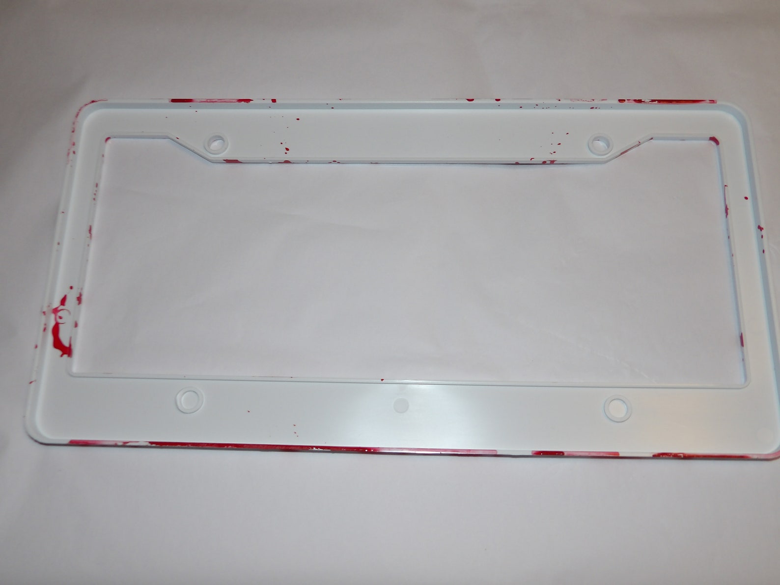 Blood Splattered White License Plate Frames Automotive Decor Car Truck ...