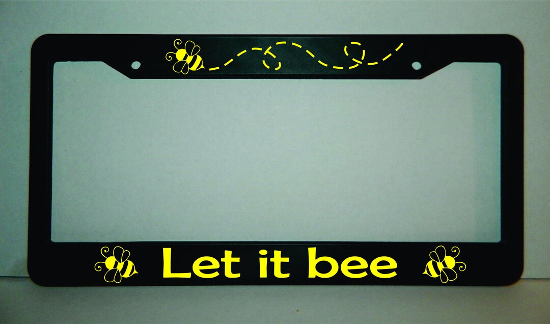 Let It Bee License Plate Frame Car Auto Decals Decor Honeybee Yellow - Etsy