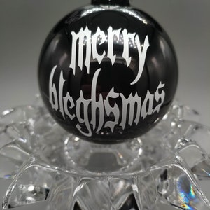 BLEGH Emo Holiday Ornament Metal Scream Black and White Christmas ...
