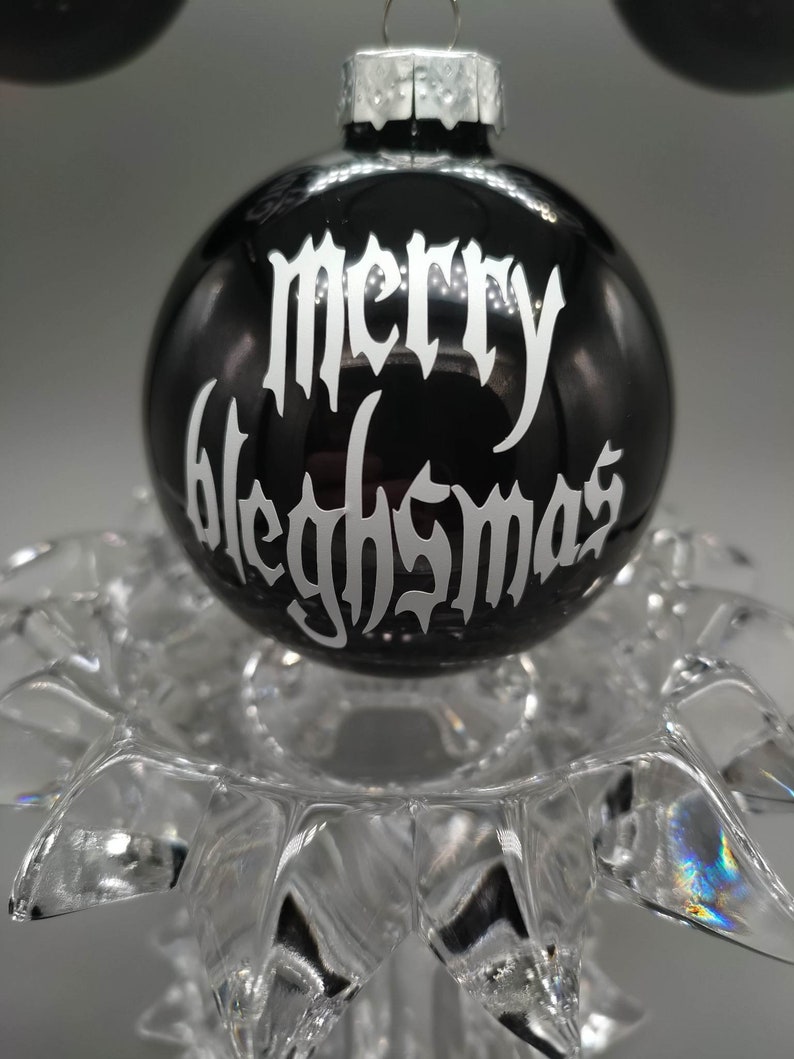 BLEGH Emo Holiday Ornament Metal Scream Black and White Christmas ...