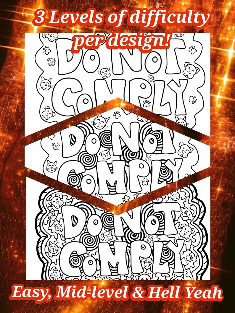 Resist Do Not Comply Coloring Pages Digital Download Print Color ...