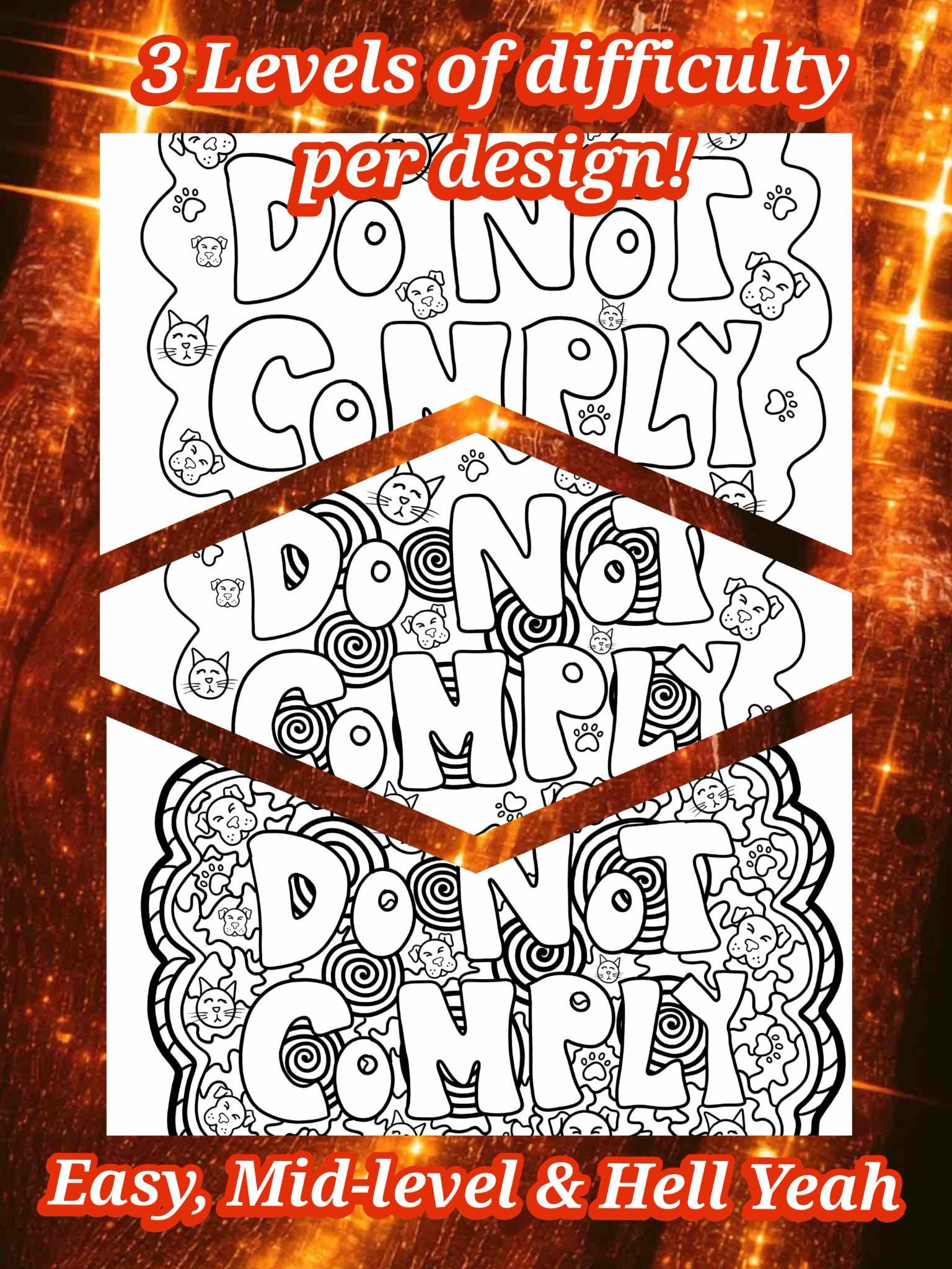 Resist Do Not Comply Coloring Pages Digital Download Print Color ...