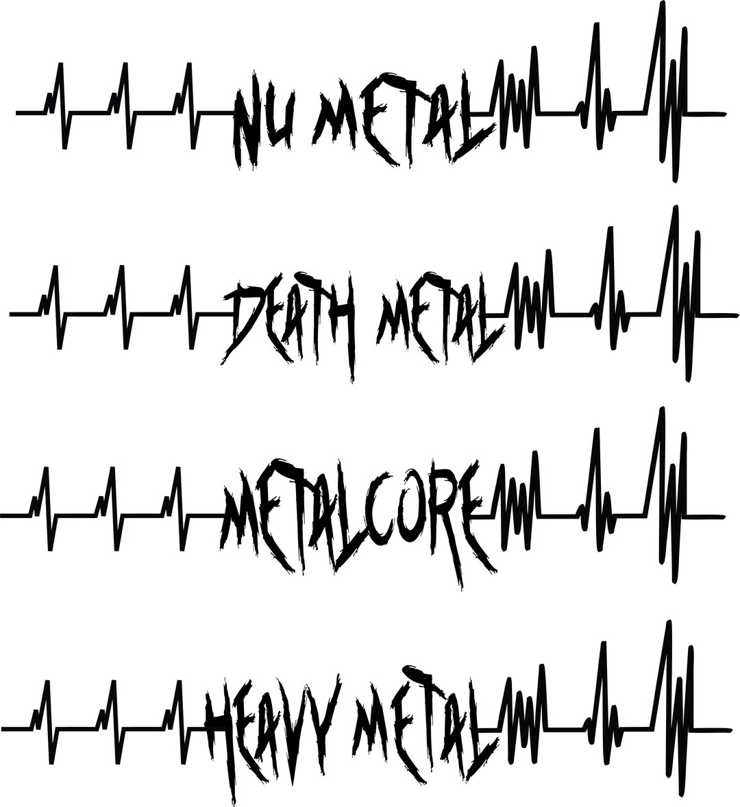 Metal Music Heartbeat Car Decal Waterproof Vinyl Metalcore Nu Metal ...
