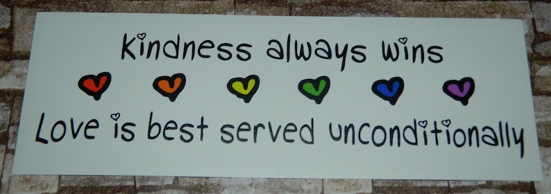 Kindness Always Wins Rainbow Hearts Magnetic Bumper Sticker - Etsy