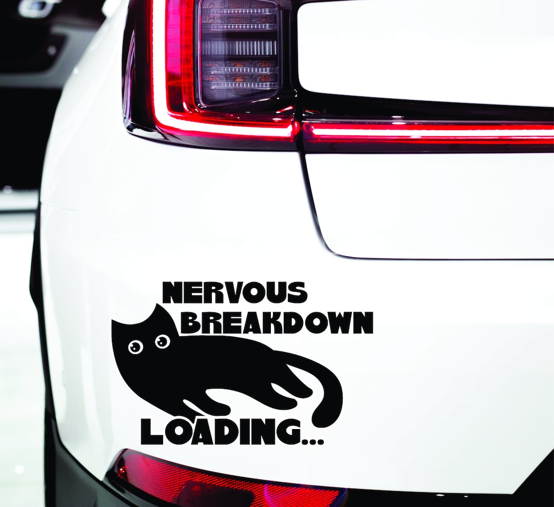 Nervous Breakdown Loading Black Cat Car Decal Stickers Waterproof Vinyl ...