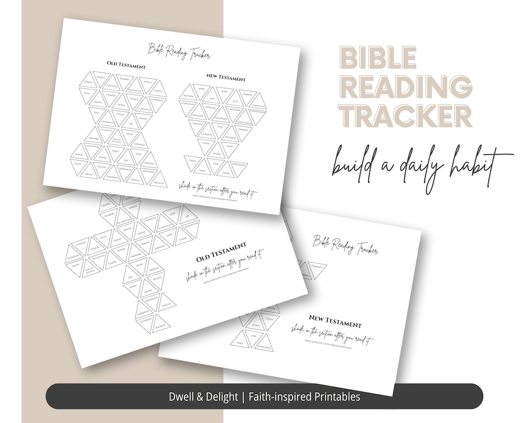 Bible Reading Tracker Printable | Old & New Testament Reading Plan - Etsy