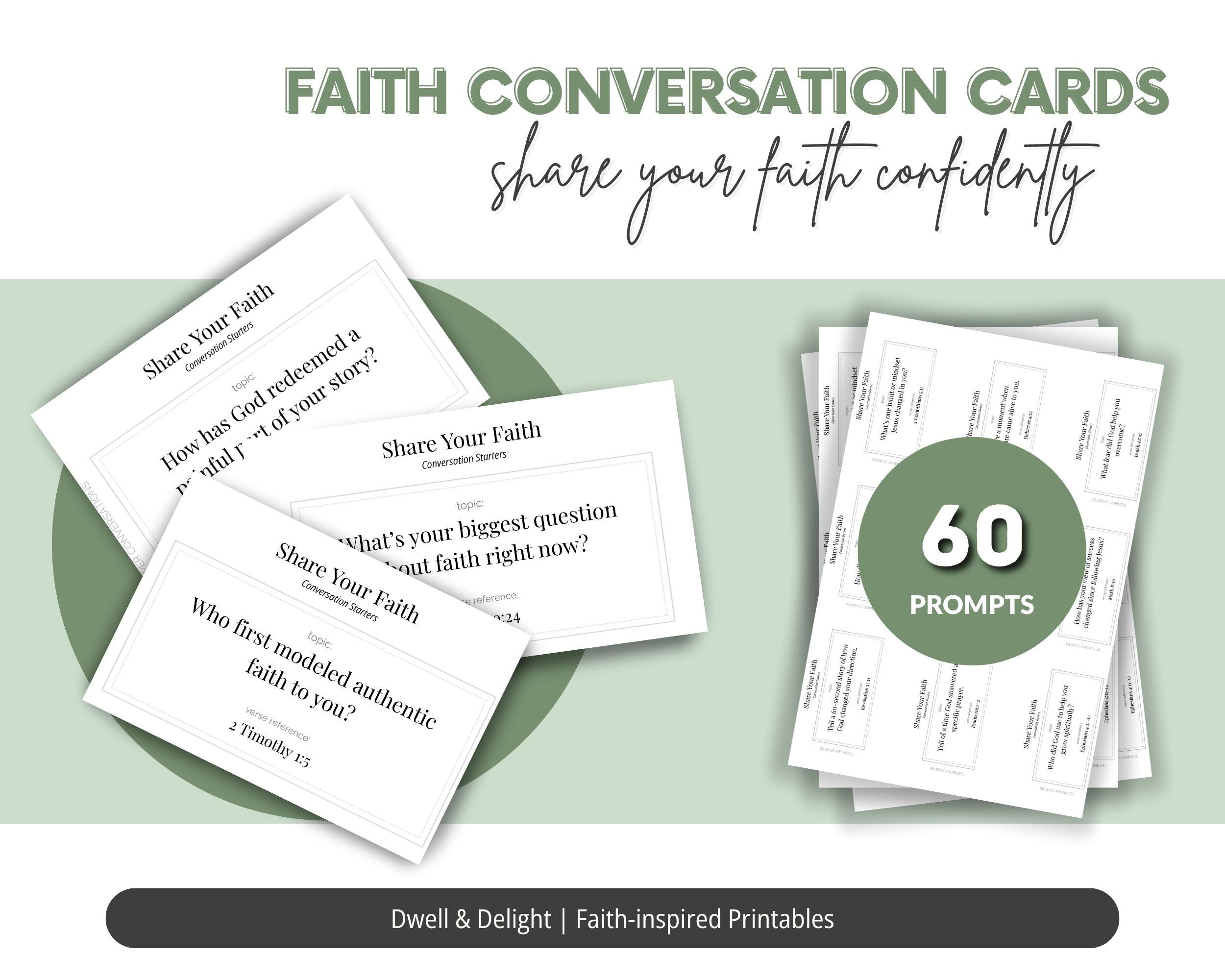 Faith-sharing Conversation Cards (printable) • 60 Christian Icebreakers ...