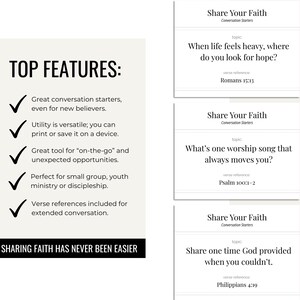 Faith-sharing Conversation Cards (printable) • 60 Christian Icebreakers ...
