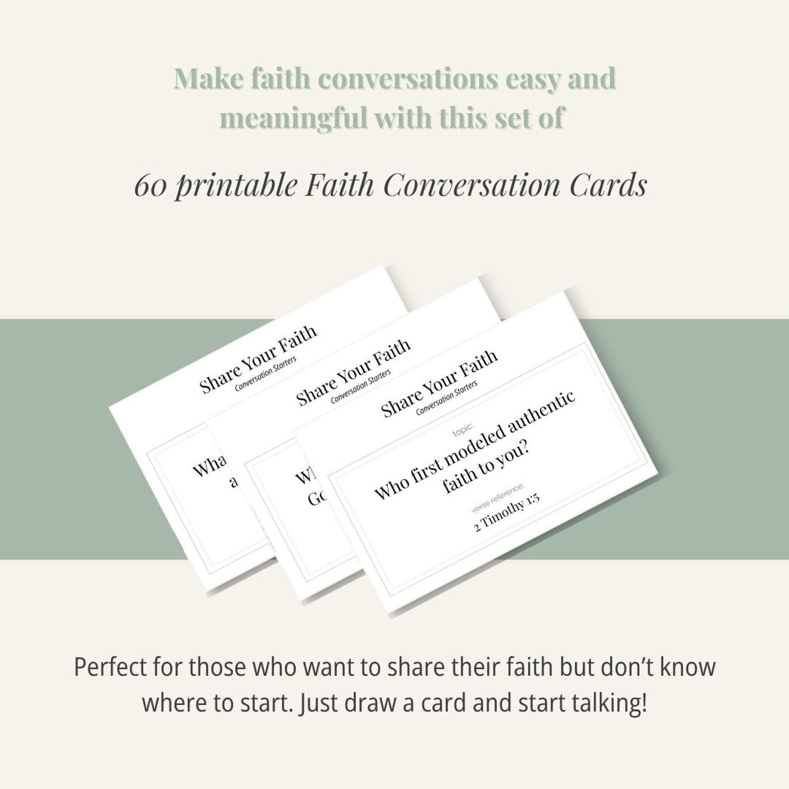 Faith-sharing Conversation Cards (printable) • 60 Christian Icebreakers ...