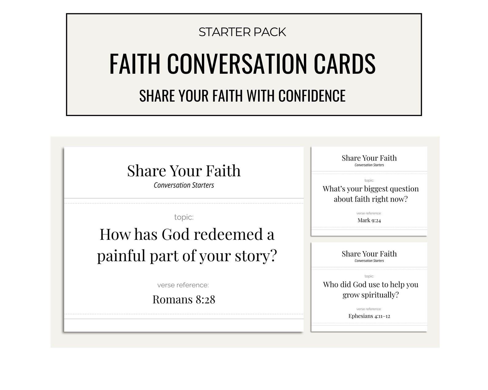 Faith-sharing Conversation Cards (printable) • 60 Christian Icebreakers ...