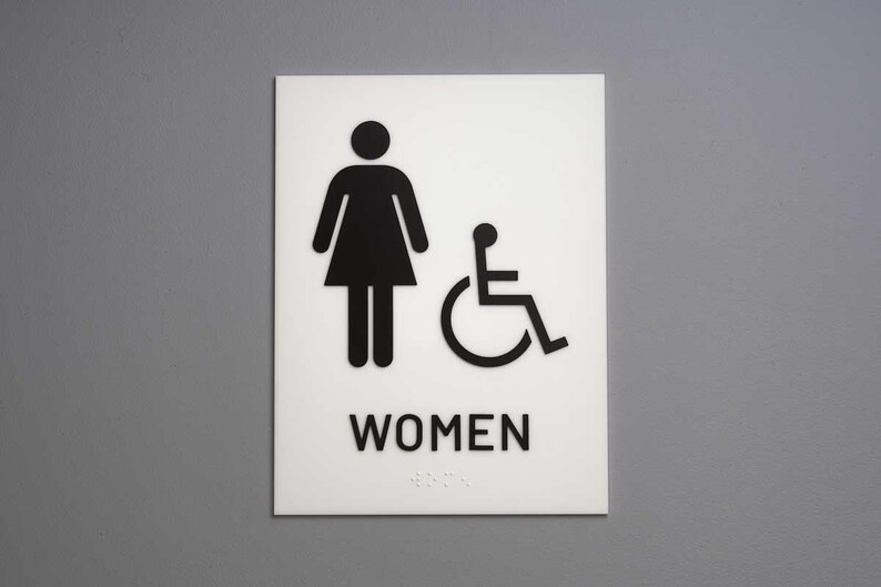 ADA - Restroom Wall Signs - Women - ISA - Etsy