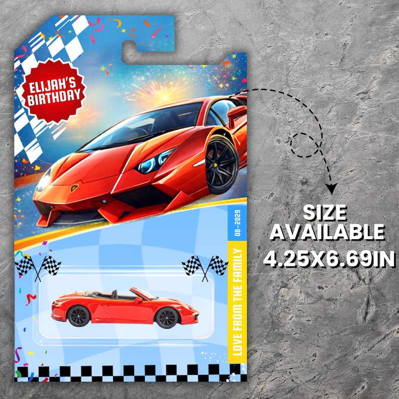 Editable Birthday Toy Car Packaging, Car Wheels Favor Template ...