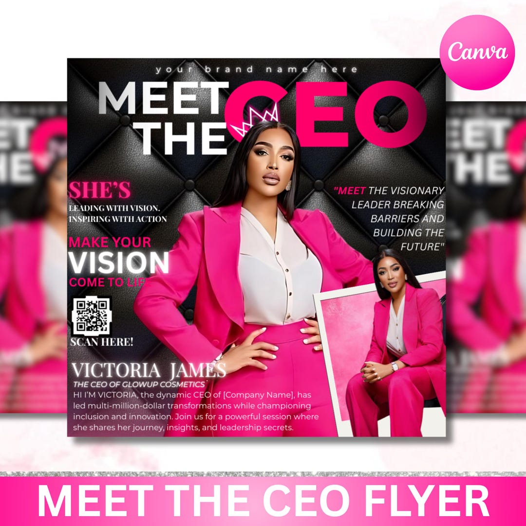 Meet the CEO Flyer, Magazine Style Canva Template, Business Owner ...