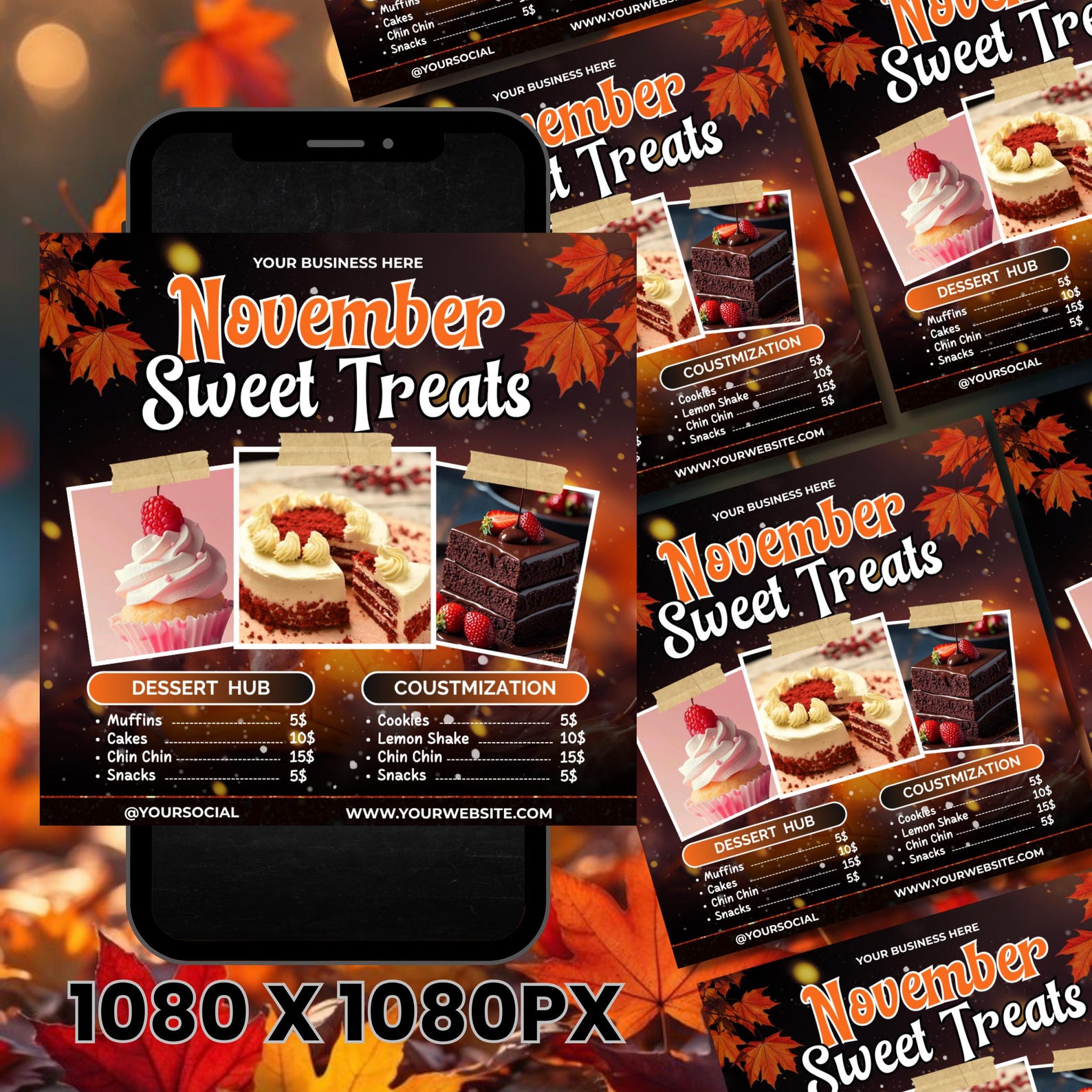 November Bake Sale Flyer, November Sweet Treats Flyer, Bakery Flyer ...