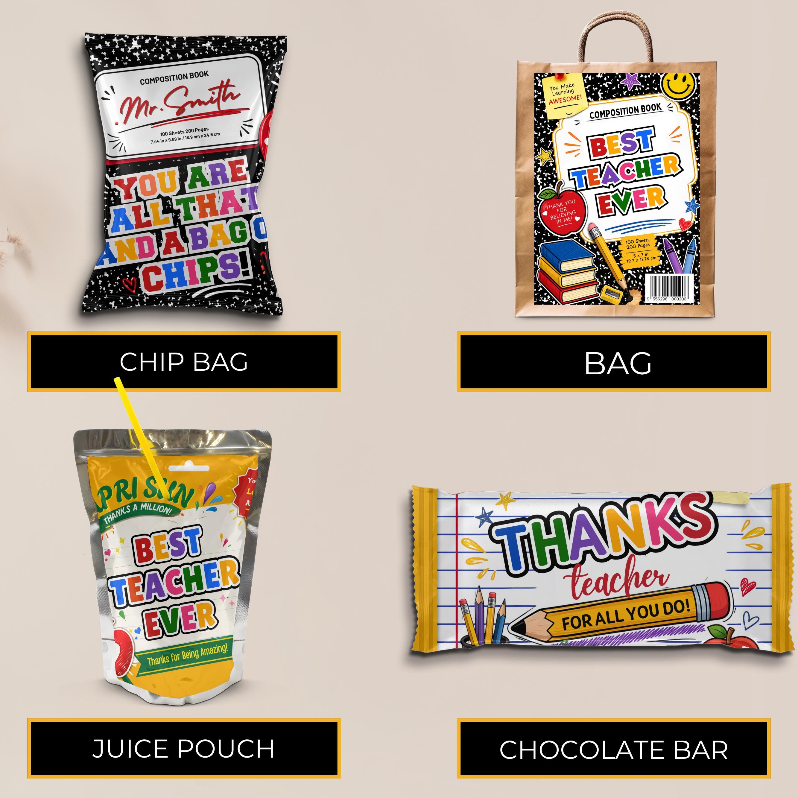 Teacher Appreciation Week Bundle, Editable Party Favor Templates, Thank ...