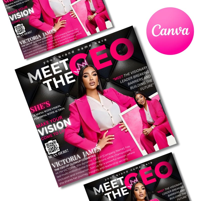 Meet the CEO Flyer, Magazine Style Canva Template, Business Owner ...