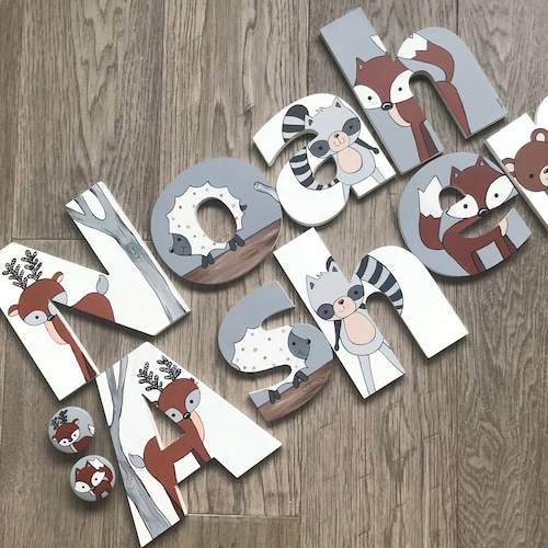 Woodland Animals Letters Forest LARGE Nursery Baby Nursery - Etsy