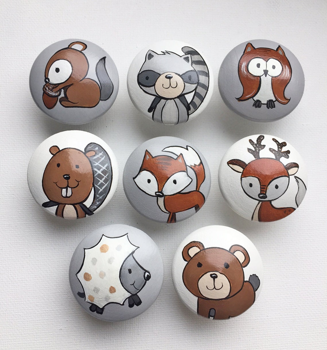 Woodland Animal Knobs Forest Animal Knobs / Dresser Pulls / - Etsy