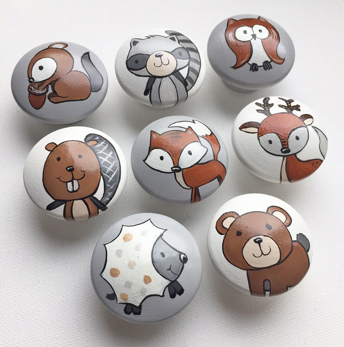 Woodland Animal Knobs LARGE Dresser Knobs /forest Animal - Etsy Canada