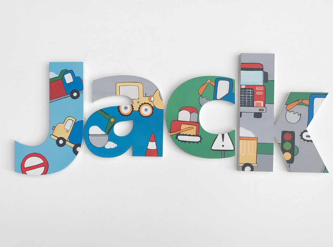 Nursery Letters Boy LARGE 10 Hand Painted for Boys - Etsy