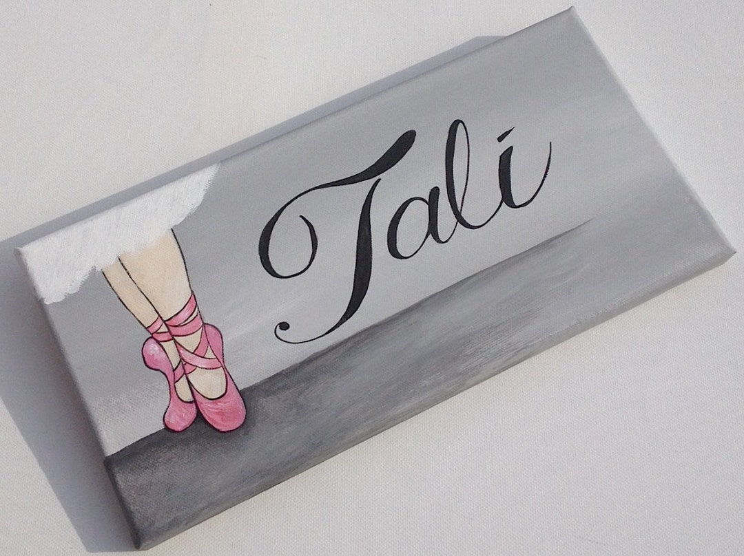 Ballet Pose Canvas Door Plaque / Wall Name Hanging / Sign, Hand Painted ...