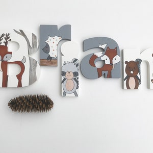 Woodland Animals Letters Forest LARGE Nursery Baby Nursery Hipster ...