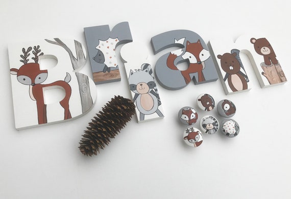 Woodland Animal Letters Forest Animals Nursery Baby Nursery | Etsy