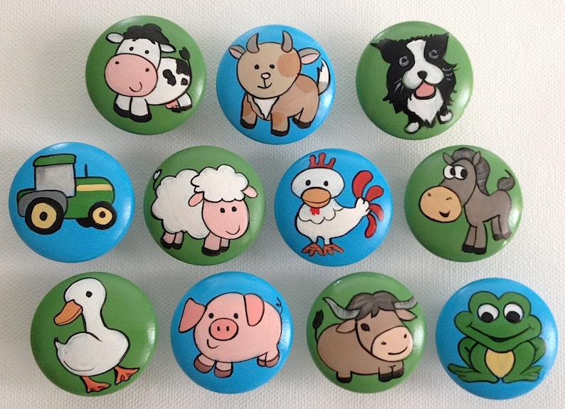 Farm Drawer Knobs / Dresser Knobs / Farm Animals tractor - Etsy UK